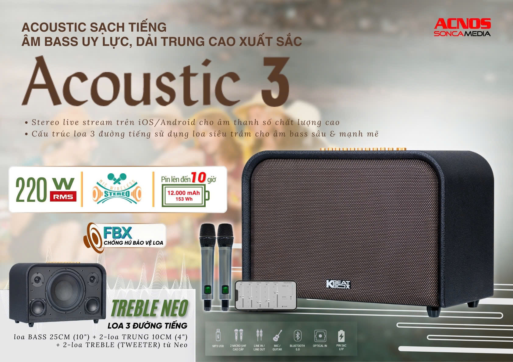 Loa Acnos Acoustic 3 chính hãng